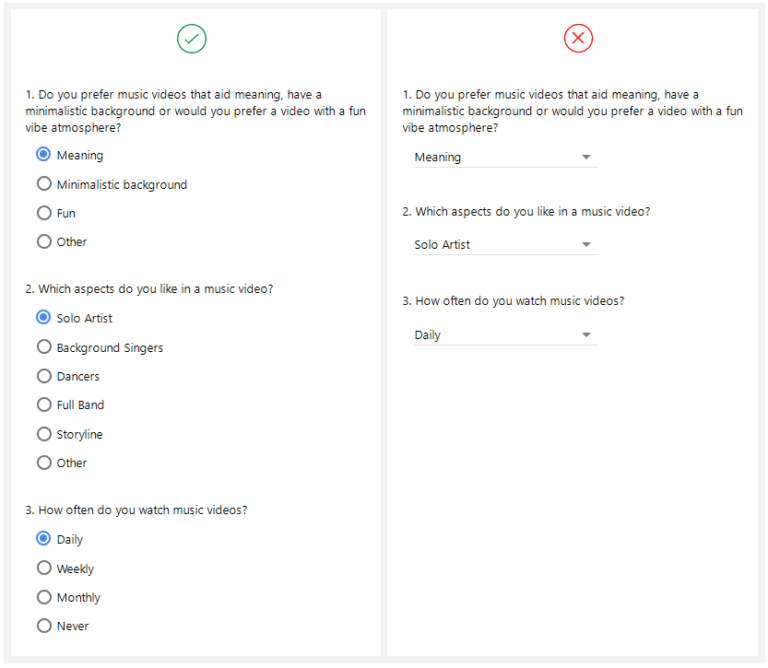 7 Rules of Using Radio Buttons vs Drop-Down Menus