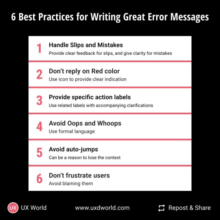 6 Best Practices for Writing Great Error Messages - UX Design World